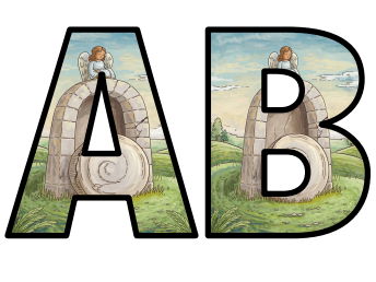 Easter Jesus empty tomb stone Lettering Set Display Title Letters ...