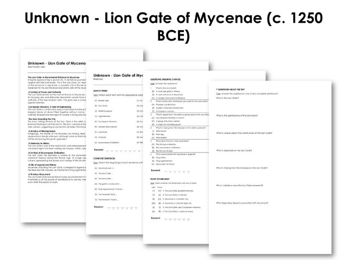 Unknown - Lion Gate of Mycenae (c. 1250 BCE) | Teaching Resources