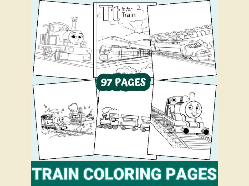 Fun Printable Train Coloring Pages for Kids - Download Now! | Teaching ...