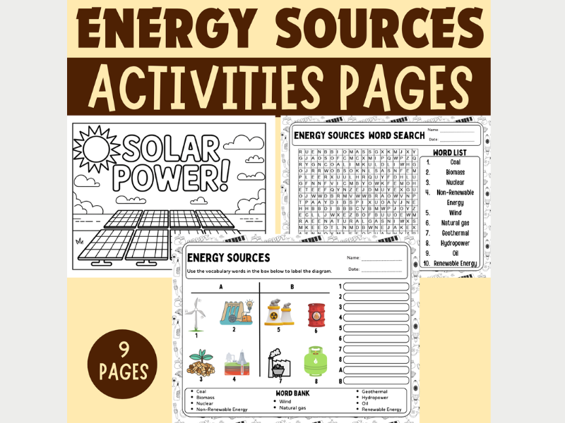 Renewable & Non-Renewable Energy Activities – Diagram Labeling ...