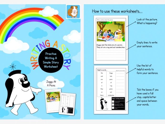 Practise Writing Stories ‘Zoggy At A Picnic’ (4-7 years) | Teaching ...