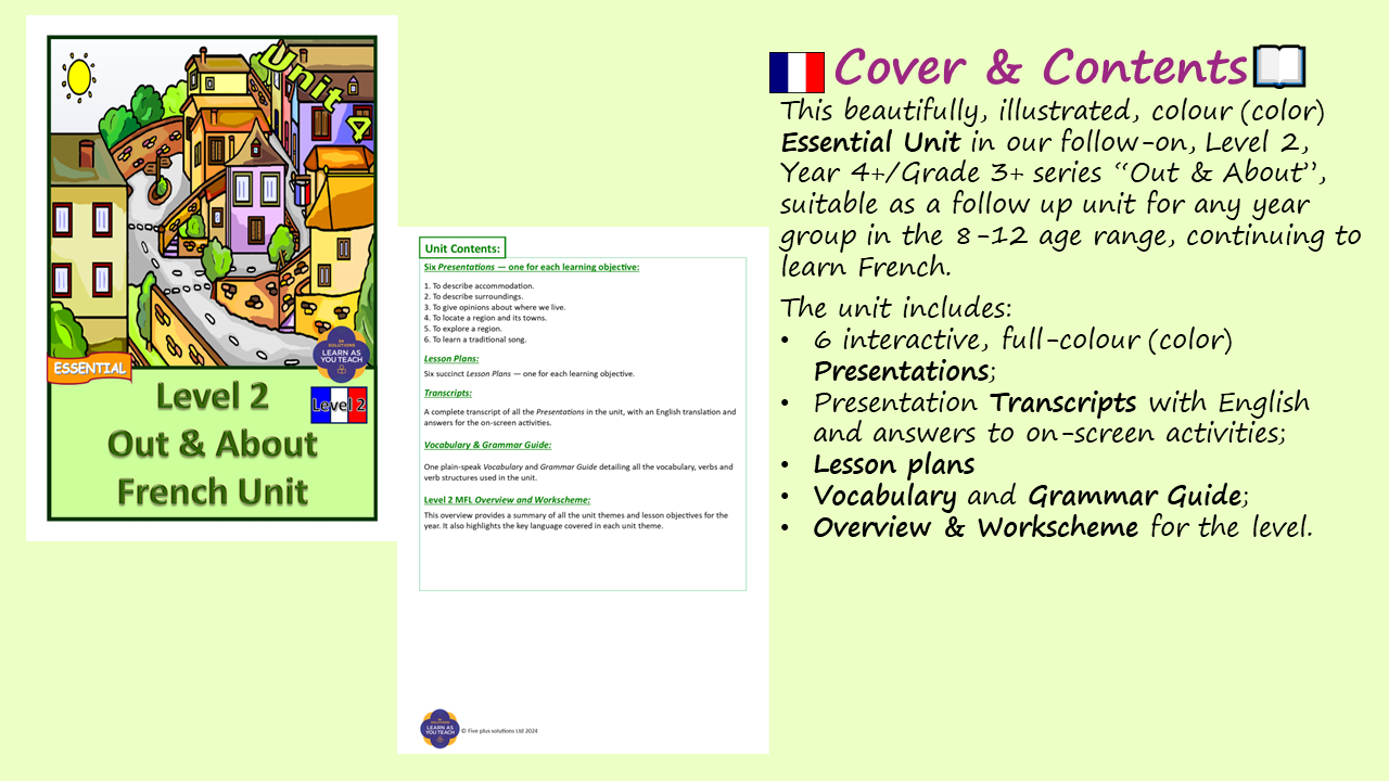 KS2 FRENCH: YEAR 4 ESSENTIAL UNIT - OUT & ABOUT | Teaching Resources