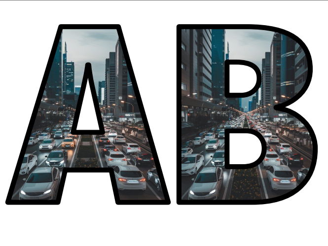 Busy City Traffic Lettering Set Display Title Letters Numbers Signs ...