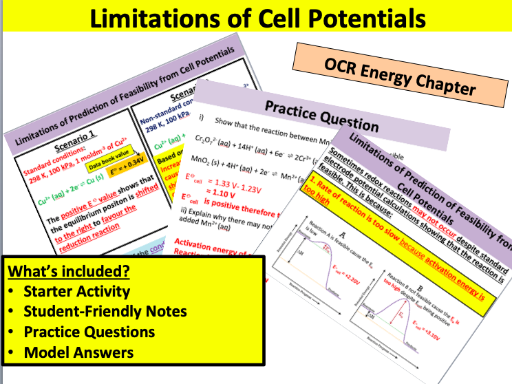 Limitations of Cell Potentials | Teaching Resources