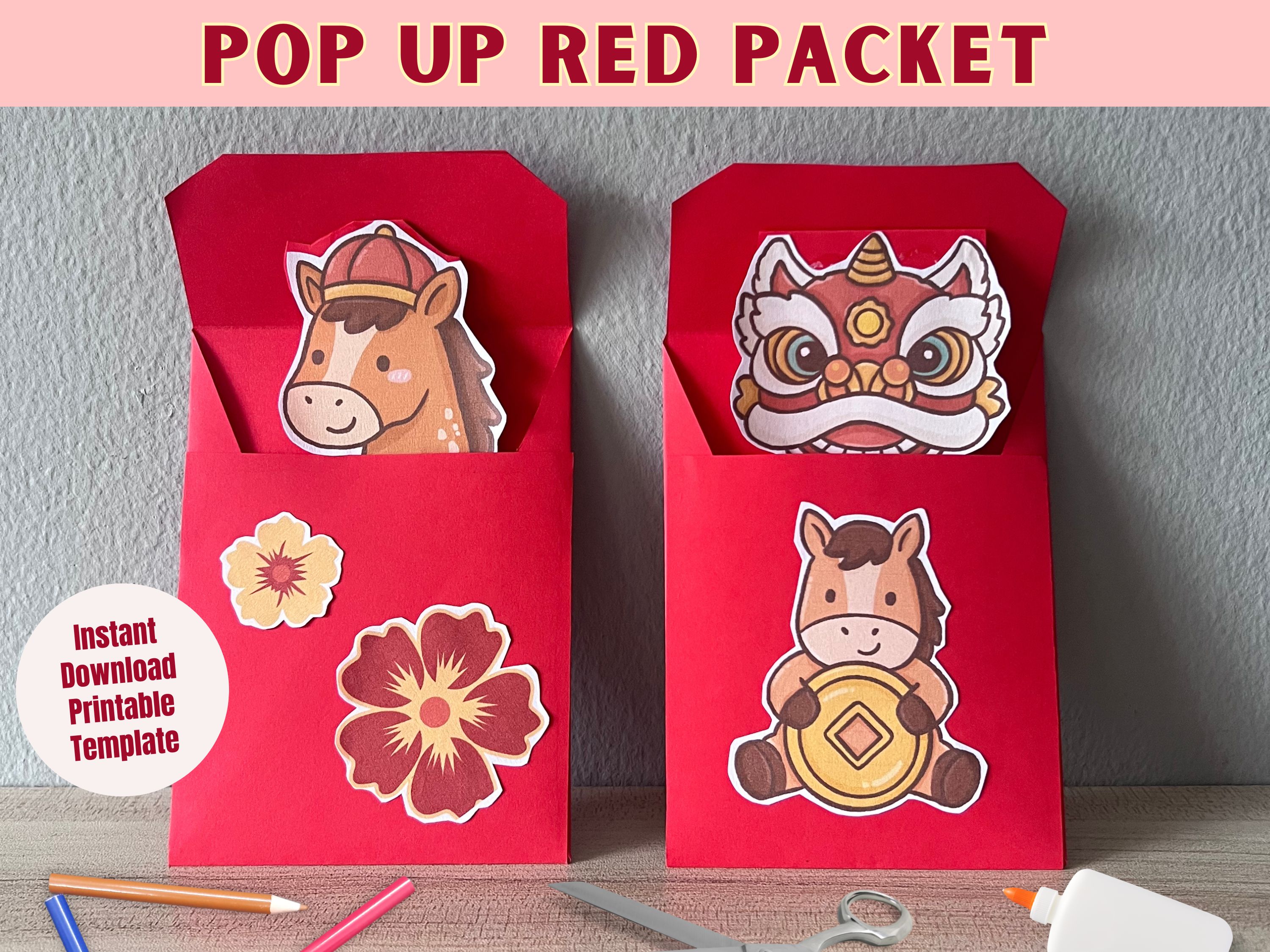 Lunar New Year Pop Up Card Craft for kids | Teaching Resources