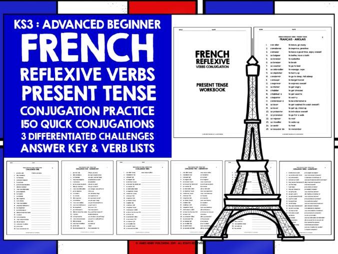 FRENCH PRESENT TENSE REFLEXIVE VERBS | Teaching Resources