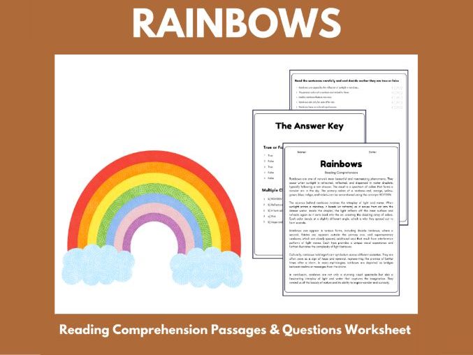 Rainbows: Reading Comprehension Passages & Questions Worksheets ...
