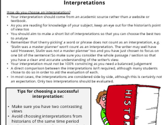 AQA A Level History NEA STUDENT WORKBOOK | Teaching Resources