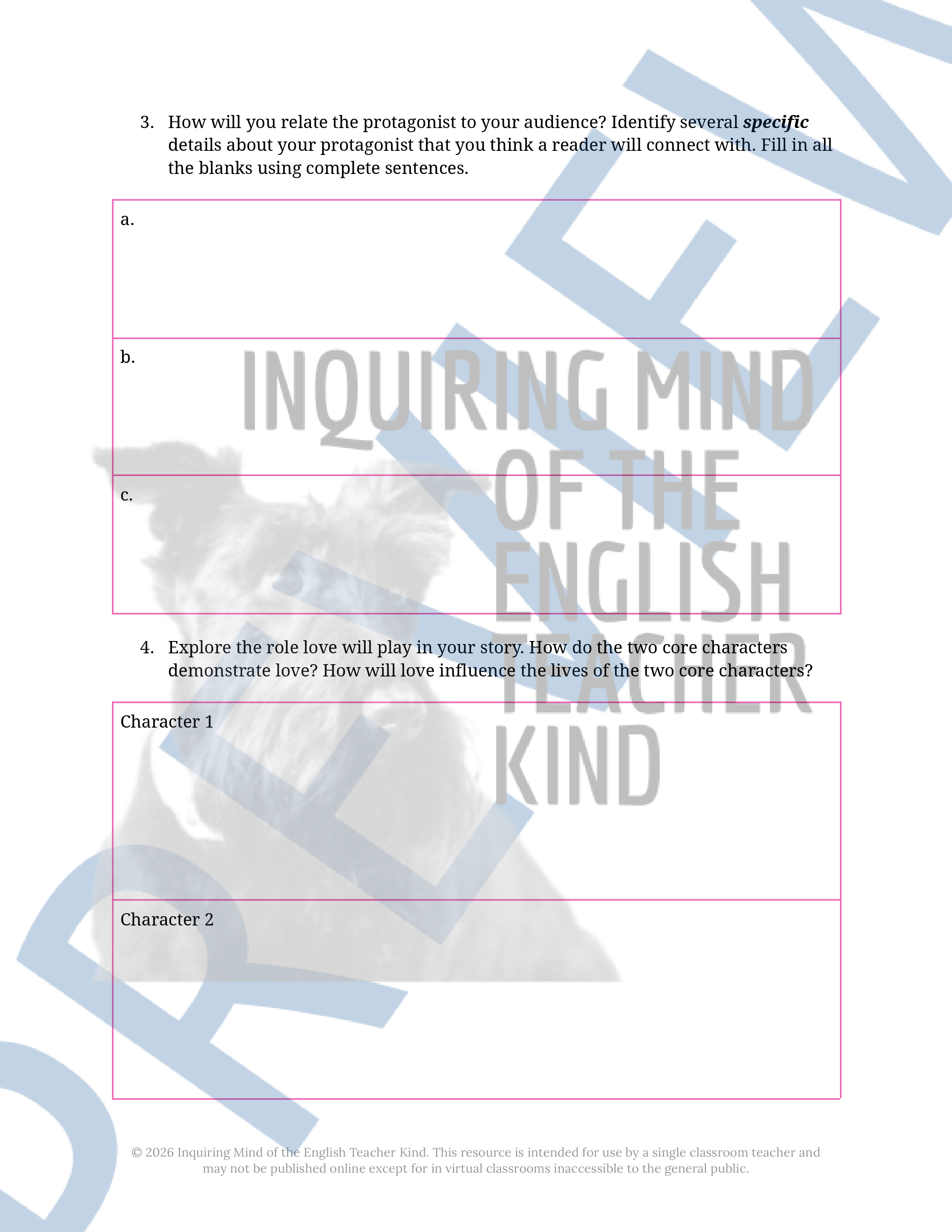 Creative Writing Unit Plan and Narrative Project | Love Stories ...