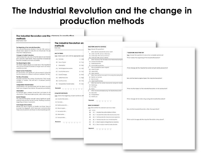 The Industrial Revolution and the change in production methods ...