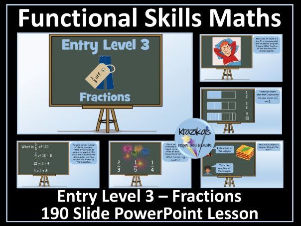 Fractions Functional Skills Maths Entry Level 3 Teaching Resources