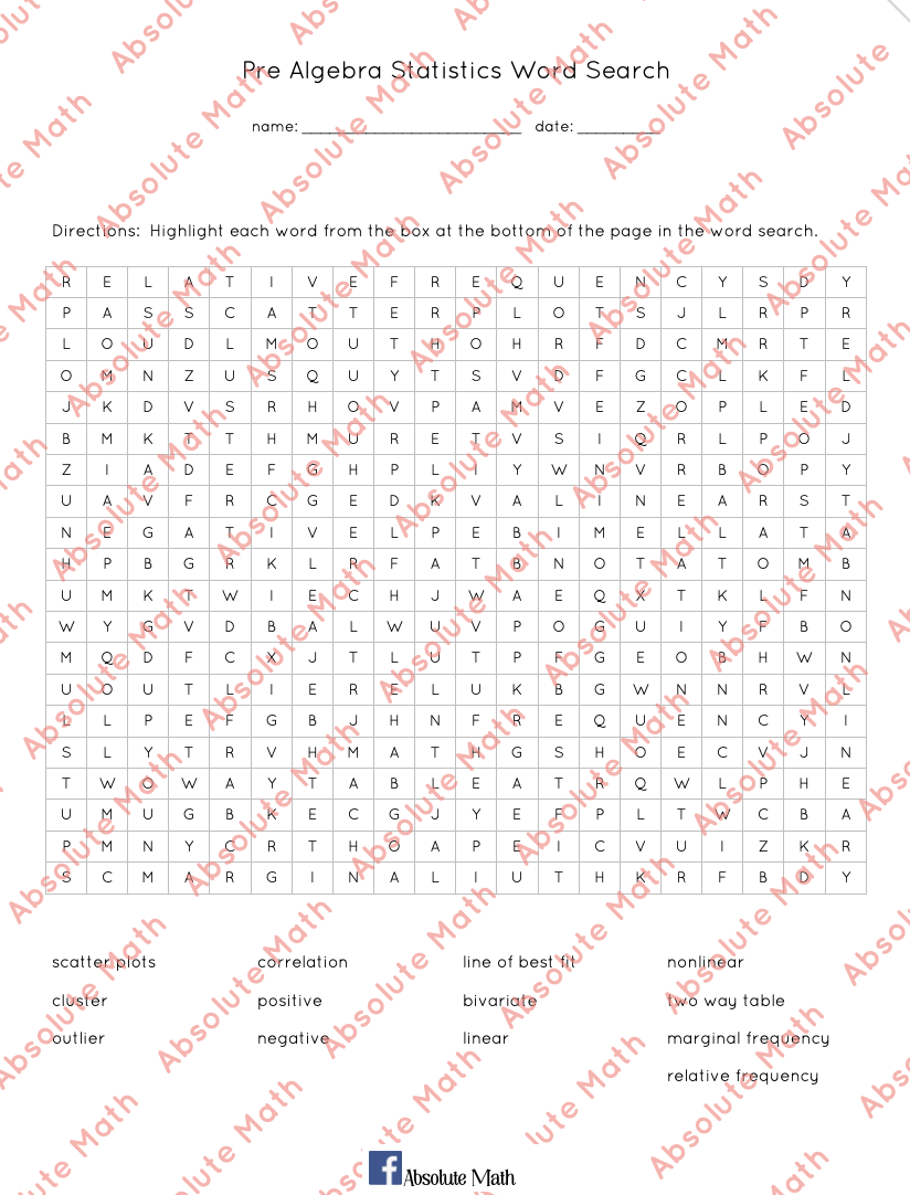 Statistics Word Search Printable Free - Word Search Maker