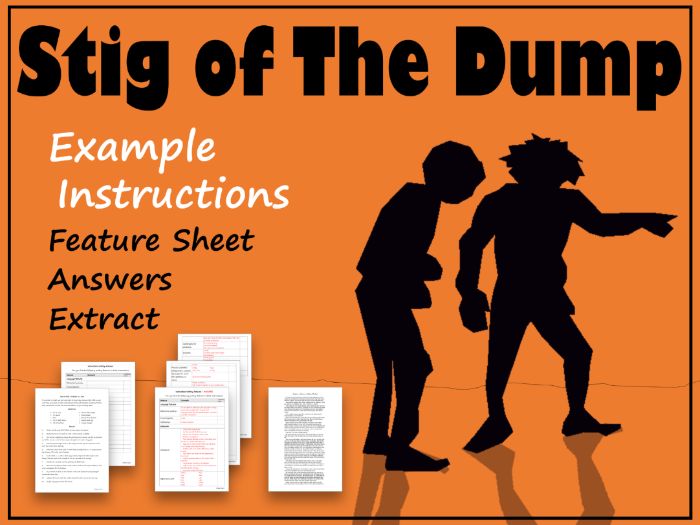 Stig of the Dump Instructions Example Text, Feature Sheets & Answers ...