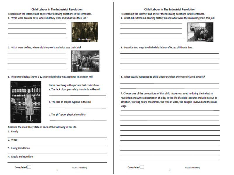 The Industrial Revolution Worksheet Answers The Industrial Revolution Worksheet Answers