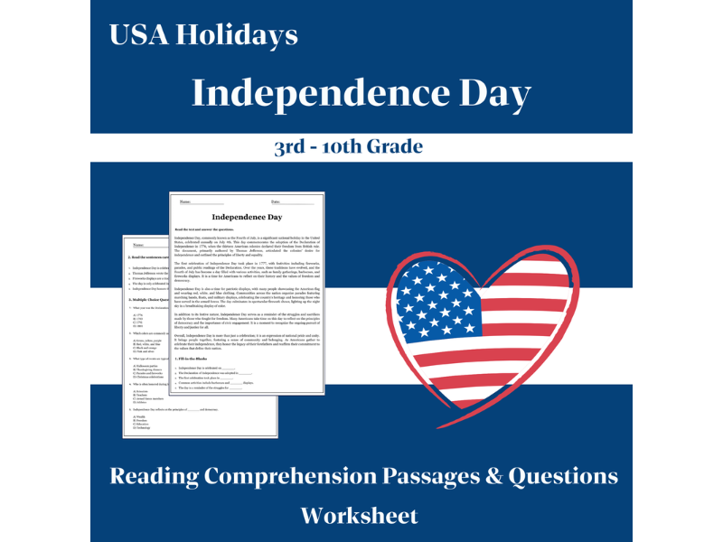 Independence Day - Historical Event Reading Comprehension Passages ...