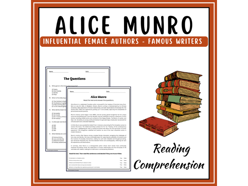 Alice Munro Reading Comprehension Passages & Questions Worksheets ...