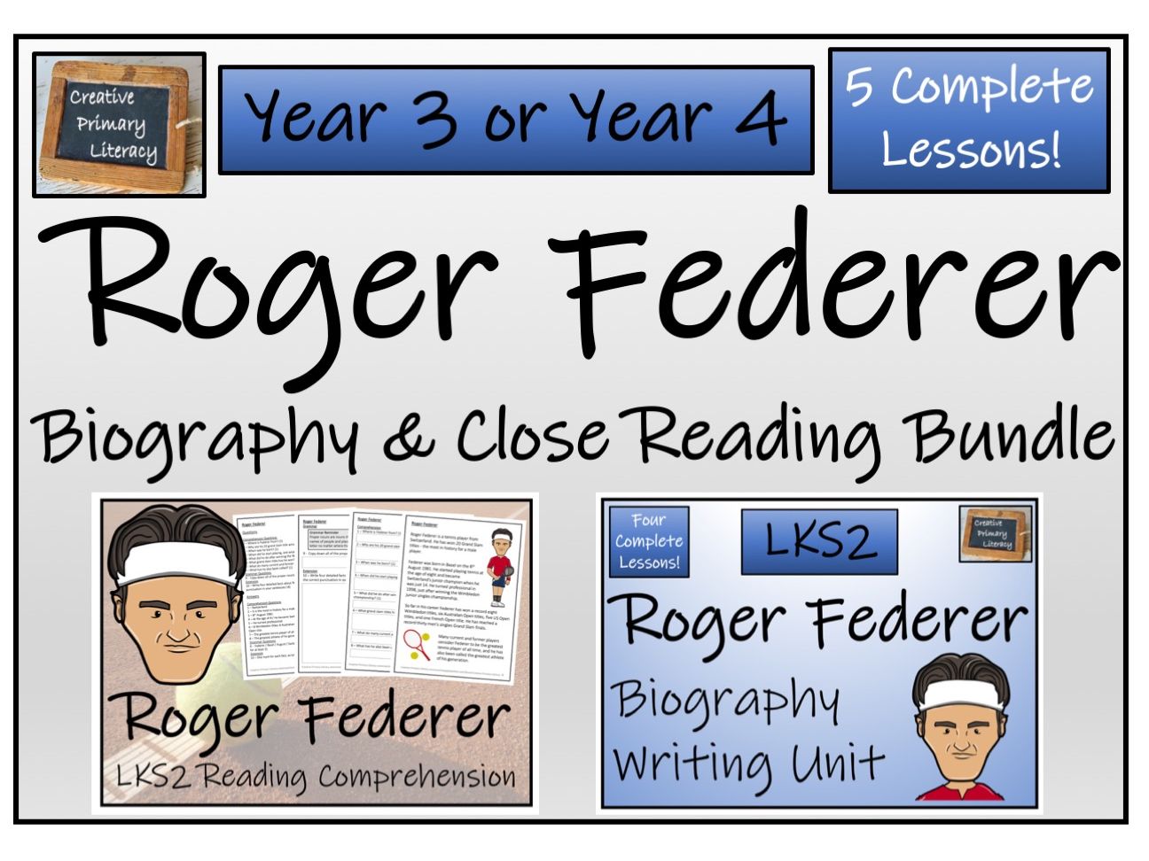 LKS2 Roger Federer Reading Comprehension & Biography Bundle | Teaching ...