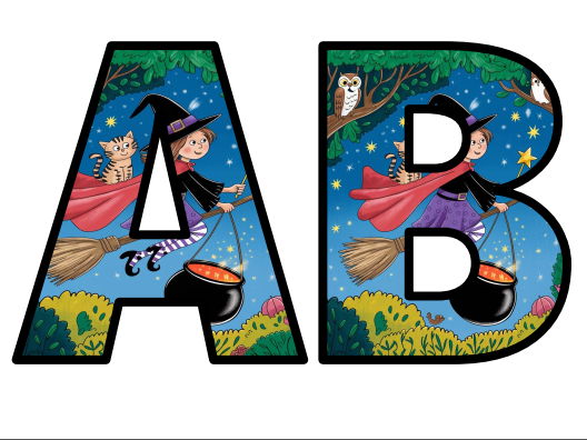 Julia Donaldson Book Room on the Broom Witch Lettering Set Display ...