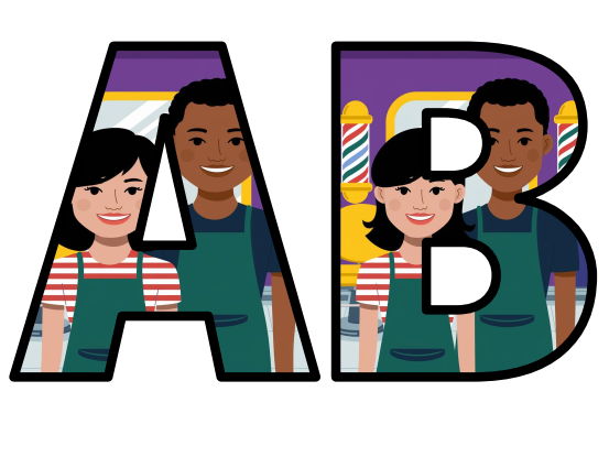 Hairdressers Dramatic Role Play Center Area Lettering Set Display Title ...