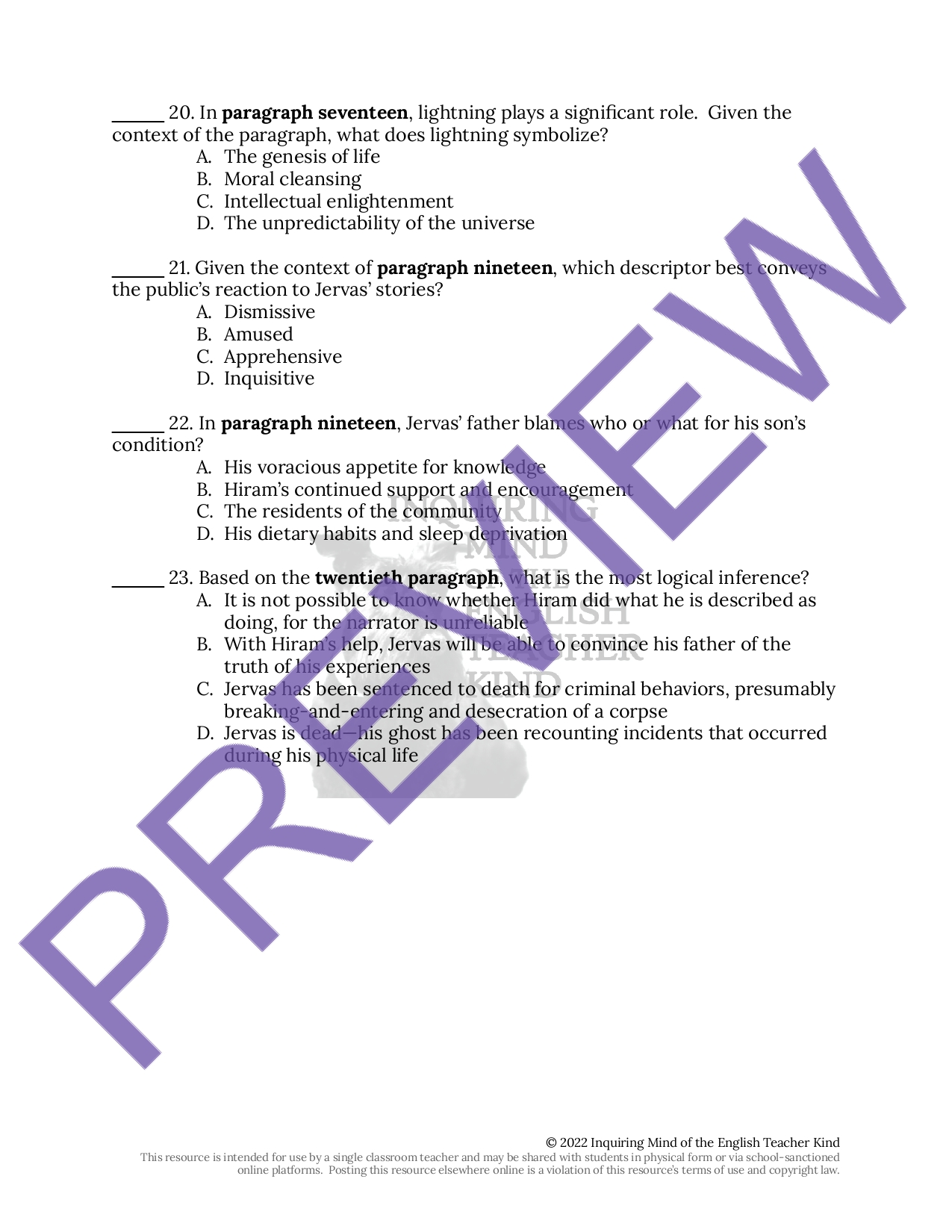 “The Tomb” by H.P. Lovecraft Close Reading Analysis Worksheet ...