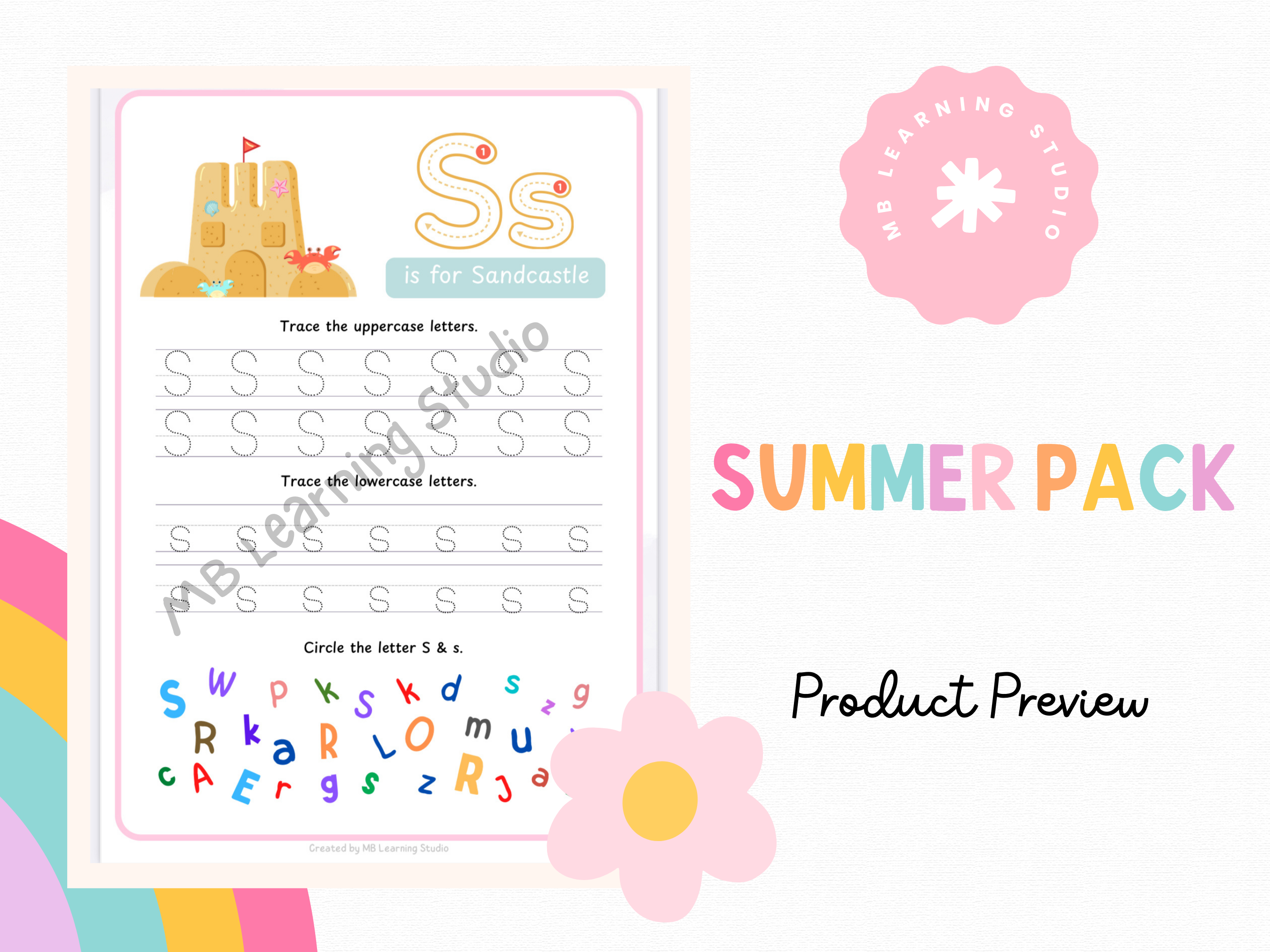 Summer-Themed Letter Formation Worksheet – Handwriting Practice for ...