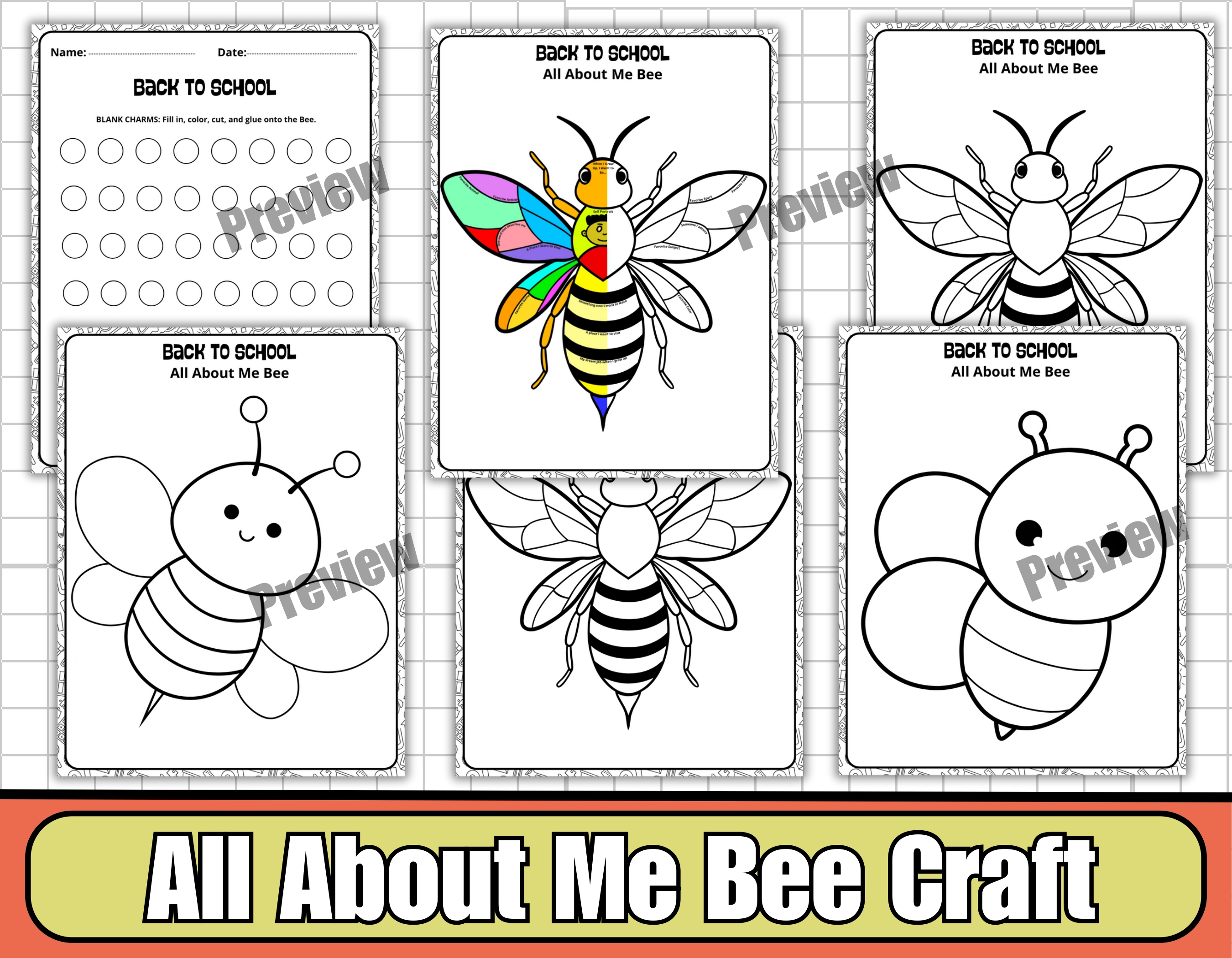 All About Me Bee Craft-Fun First Week Back to School-Goal Setting ...