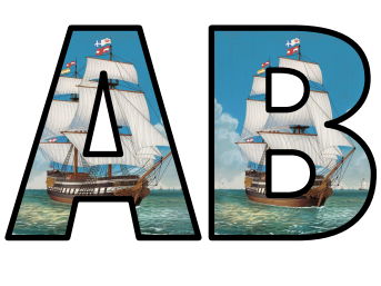 Huge Ship Sailing Boat Lettering Set Display Title Letters Numbers ...