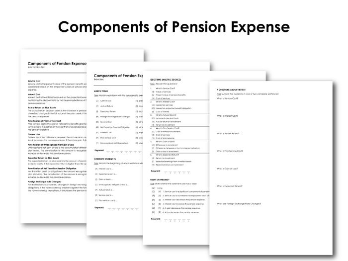 Components of Pension Expense | Teaching Resources