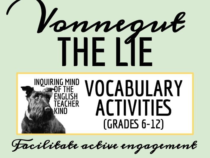 "The Lie" by Kurt Vonnegut Vocabulary Activities (Short Story ...