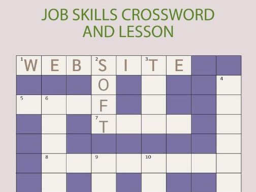 Job Skills Crossword Puzzle and Lesson Plan (UK) | Teaching Resources