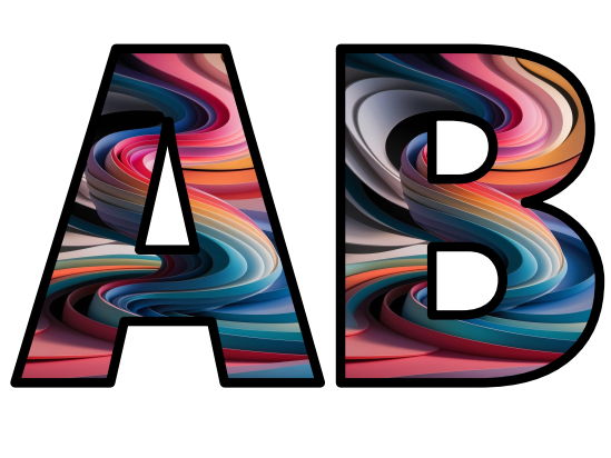 Paper Art Swirls Colors Bright Lettering Set Display Title Letters ...