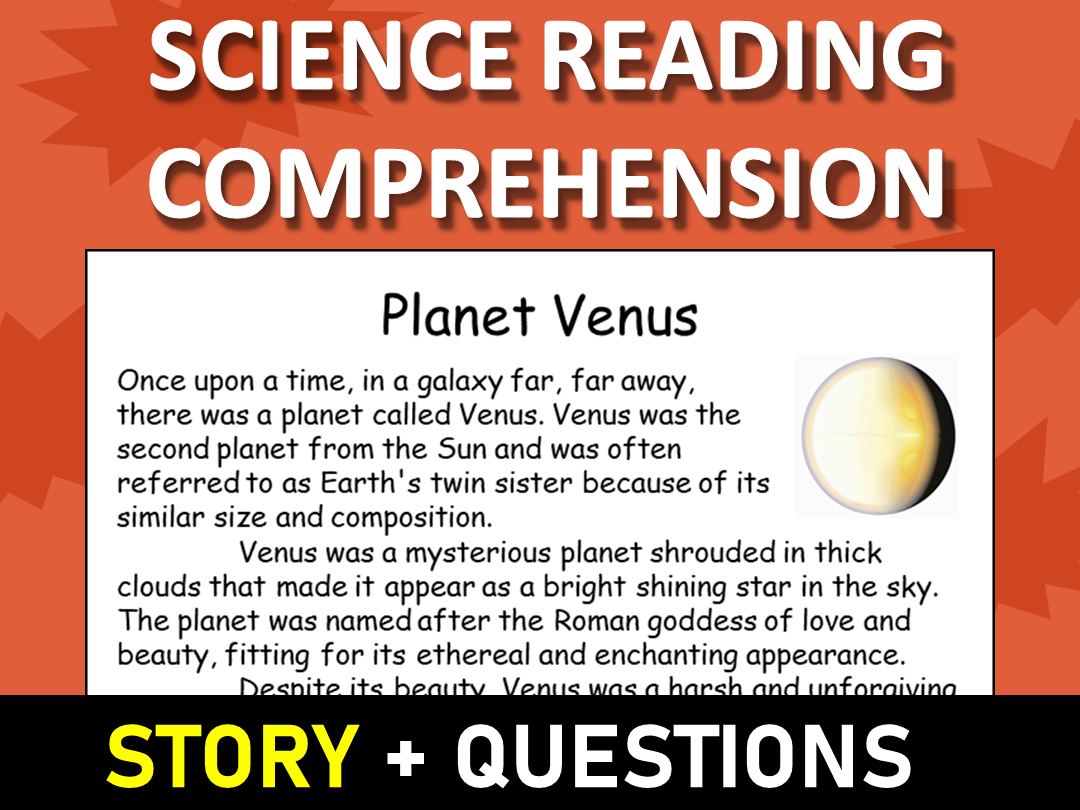 Planet Venus Reading Science Story Comprehension Questions Worksheet ...