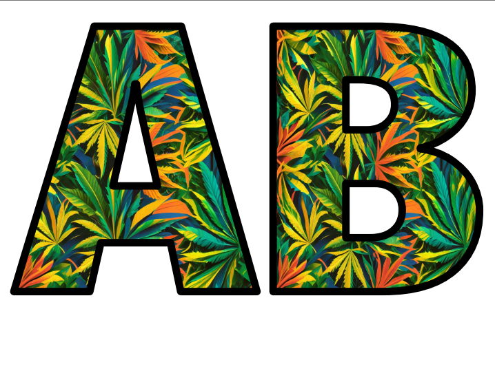Beautiful Neon Plant Leaves Lettering Set Display Title Letters Numbers ...