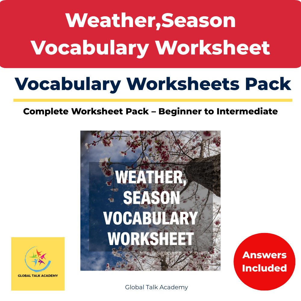Weather & Seasons Vocabulary – ESL Worksheet | Teaching Resources