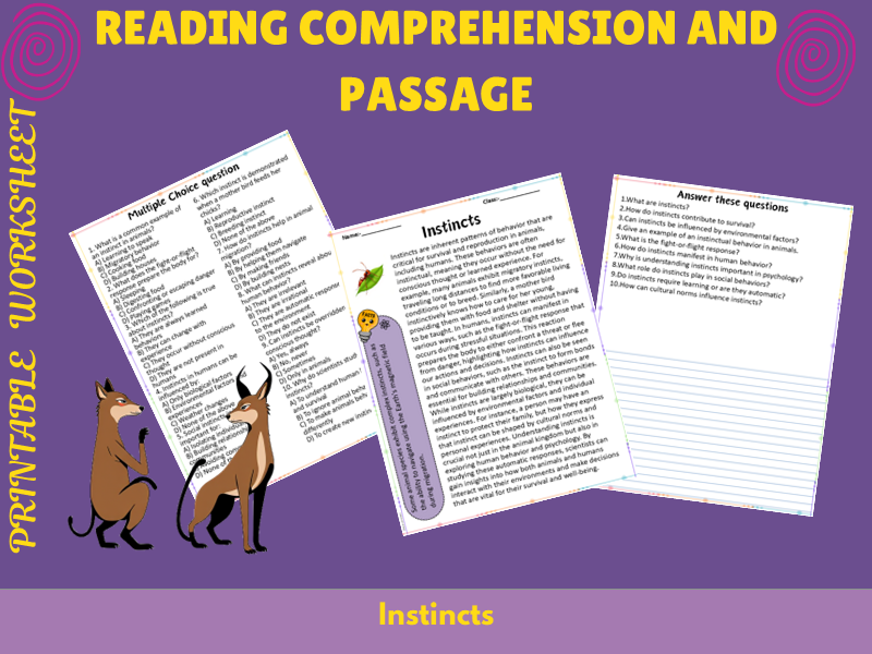 Exploring Instincts: Engaging Reading Passage with Thought-Provoking ...