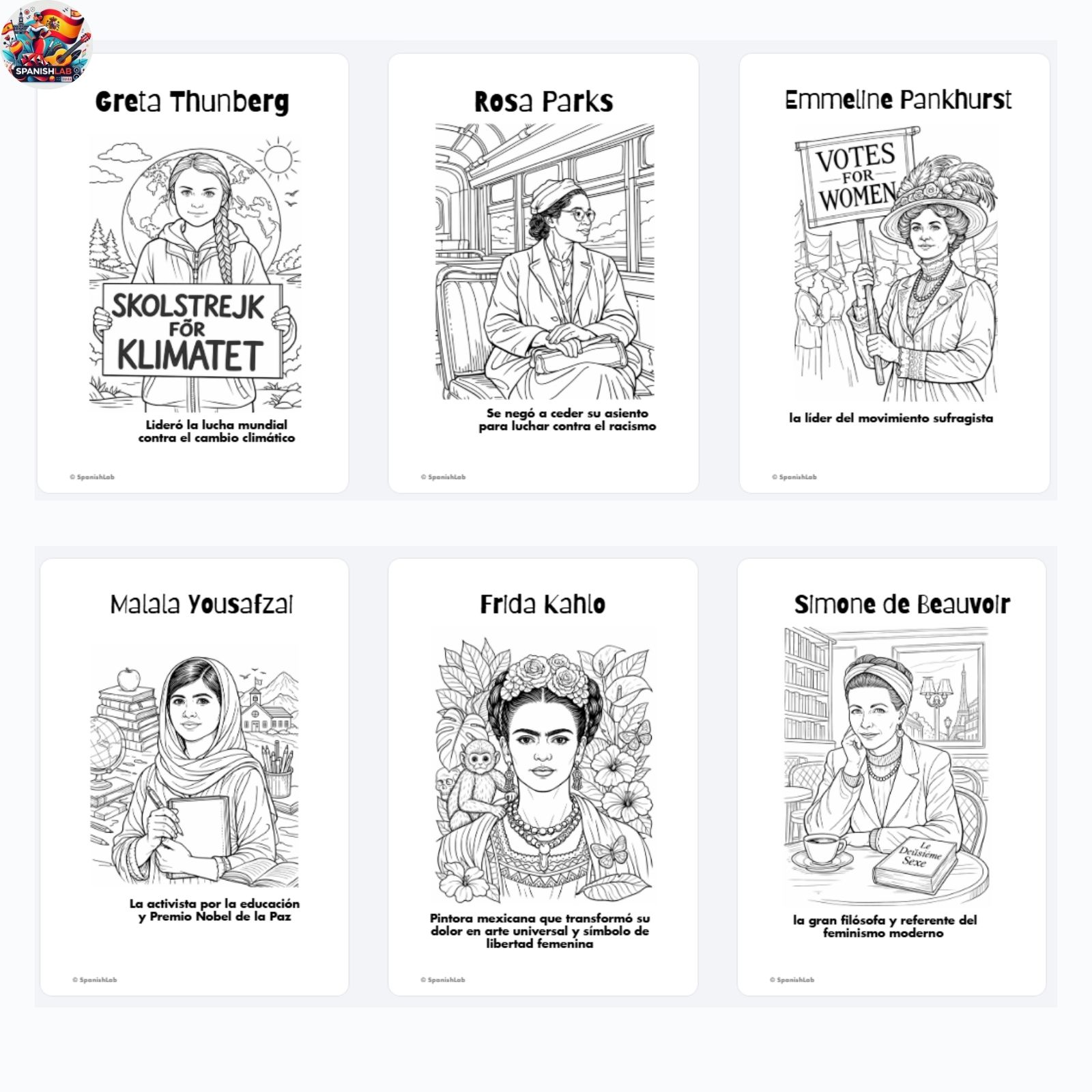 Women’s History Month Coloring Pages – 20 Influential Women Biographies ...