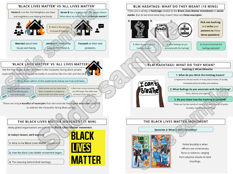 PSHE lesson - BLACK LIVES MATTER | Teaching Resources
