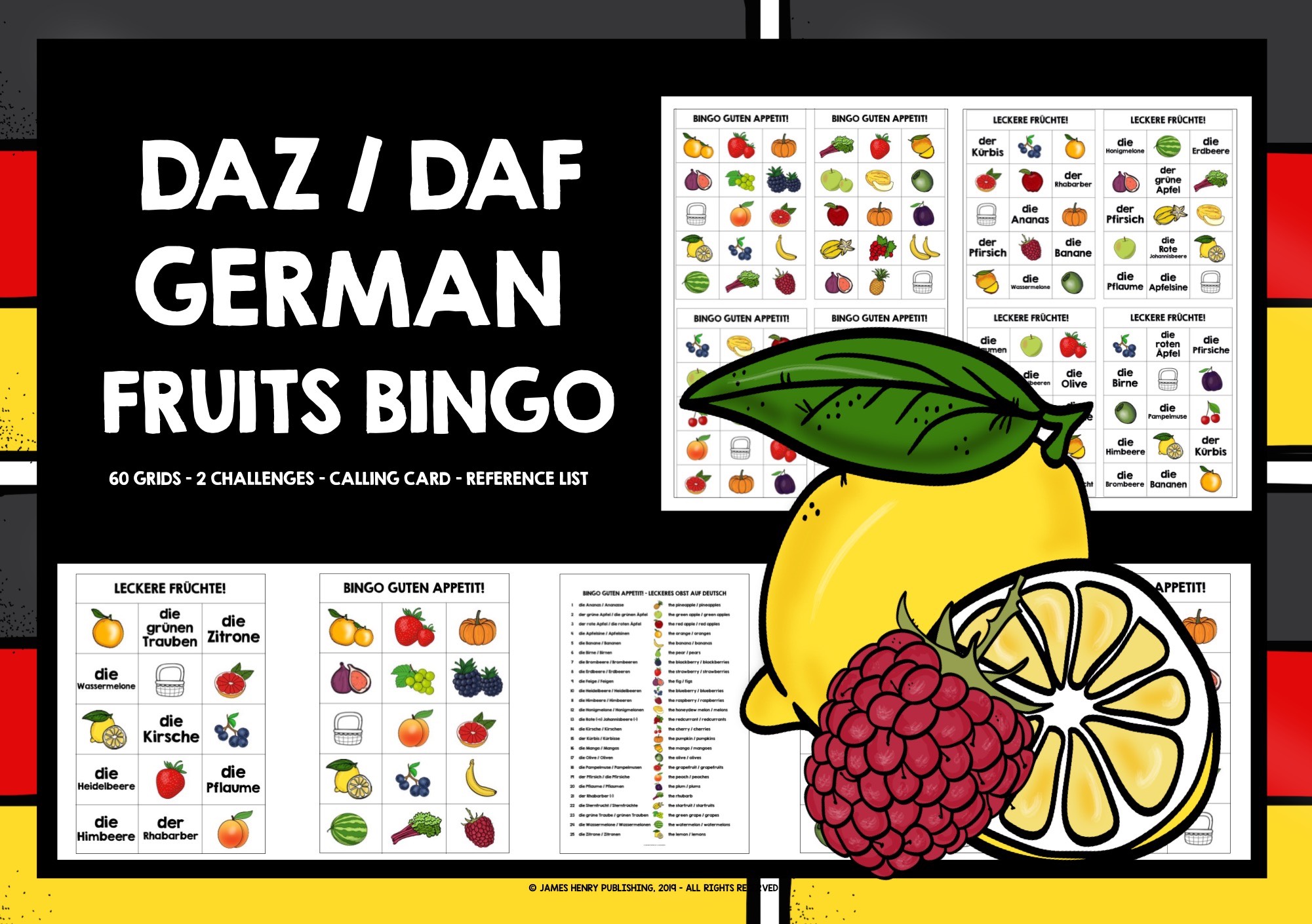 GERMAN FRUITS BINGO | Teaching Resources