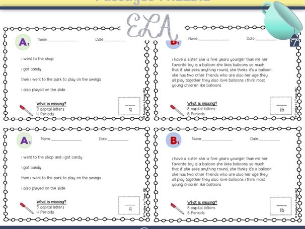 FREEBIE - Proofreading Passages | Teaching Resources