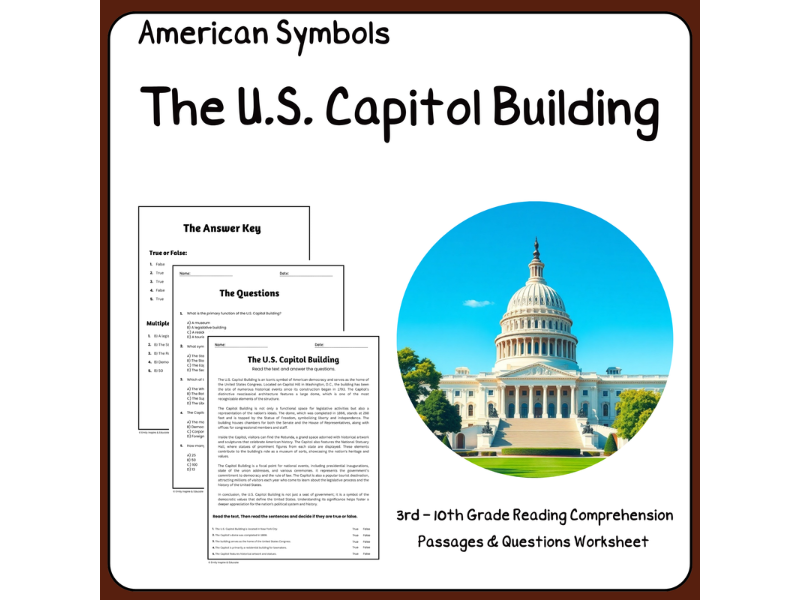 The U.S. Capitol Building - Reading Comprehension Passages & Questions ...