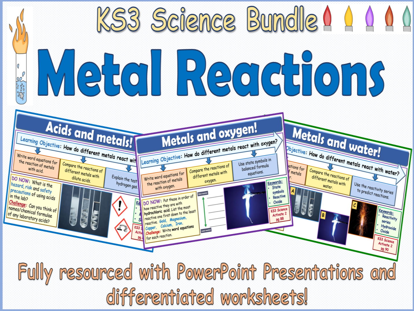 Metal Reactions KS3 Science Bundle | Teaching Resources