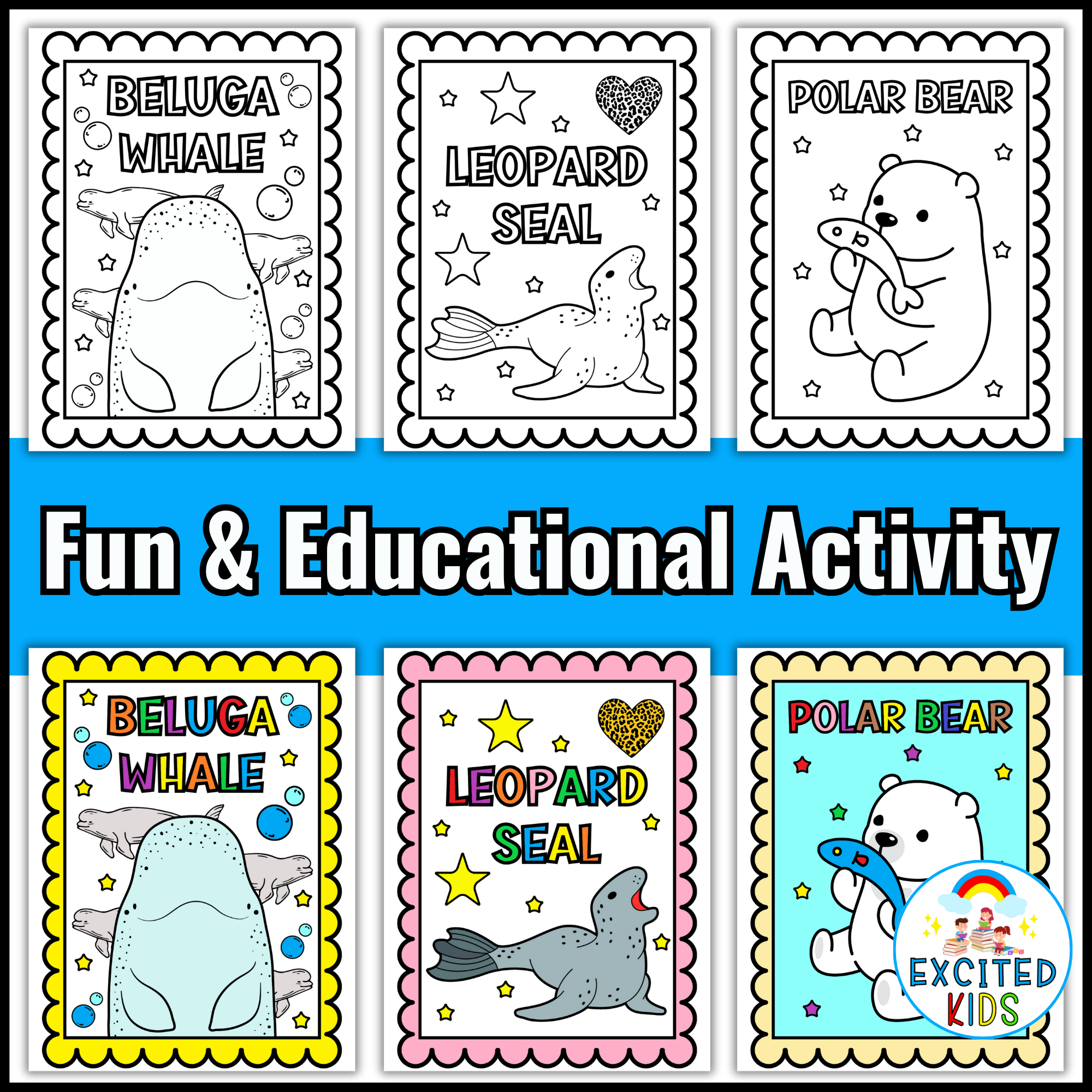 Arctic & Antarctic Animals Coloring Pages—Winter Polar Coloring Sheets ...