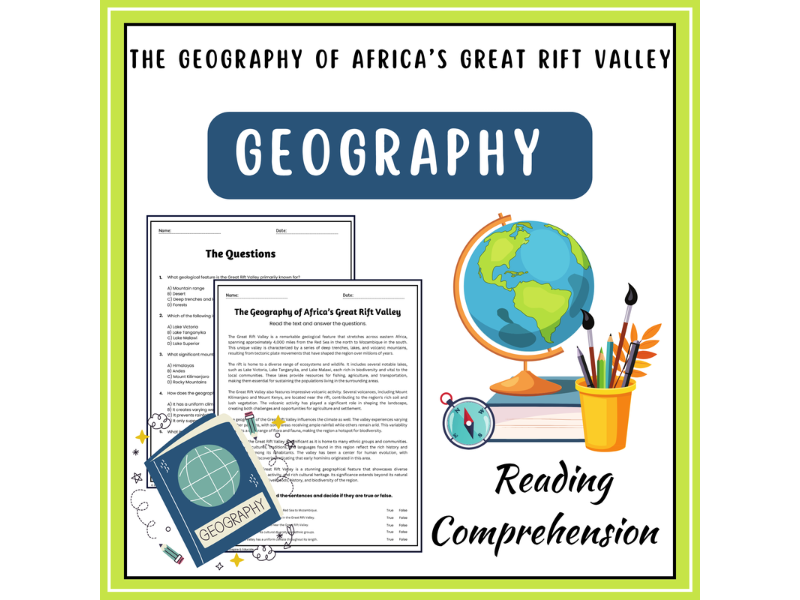 The Geography of Africa’s Great Rift Valley Reading Comprehension ...