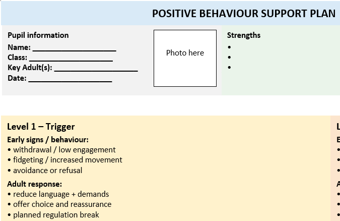 Primary Positive Behaviour Support Plan | Regulation & Crisis Curve ...