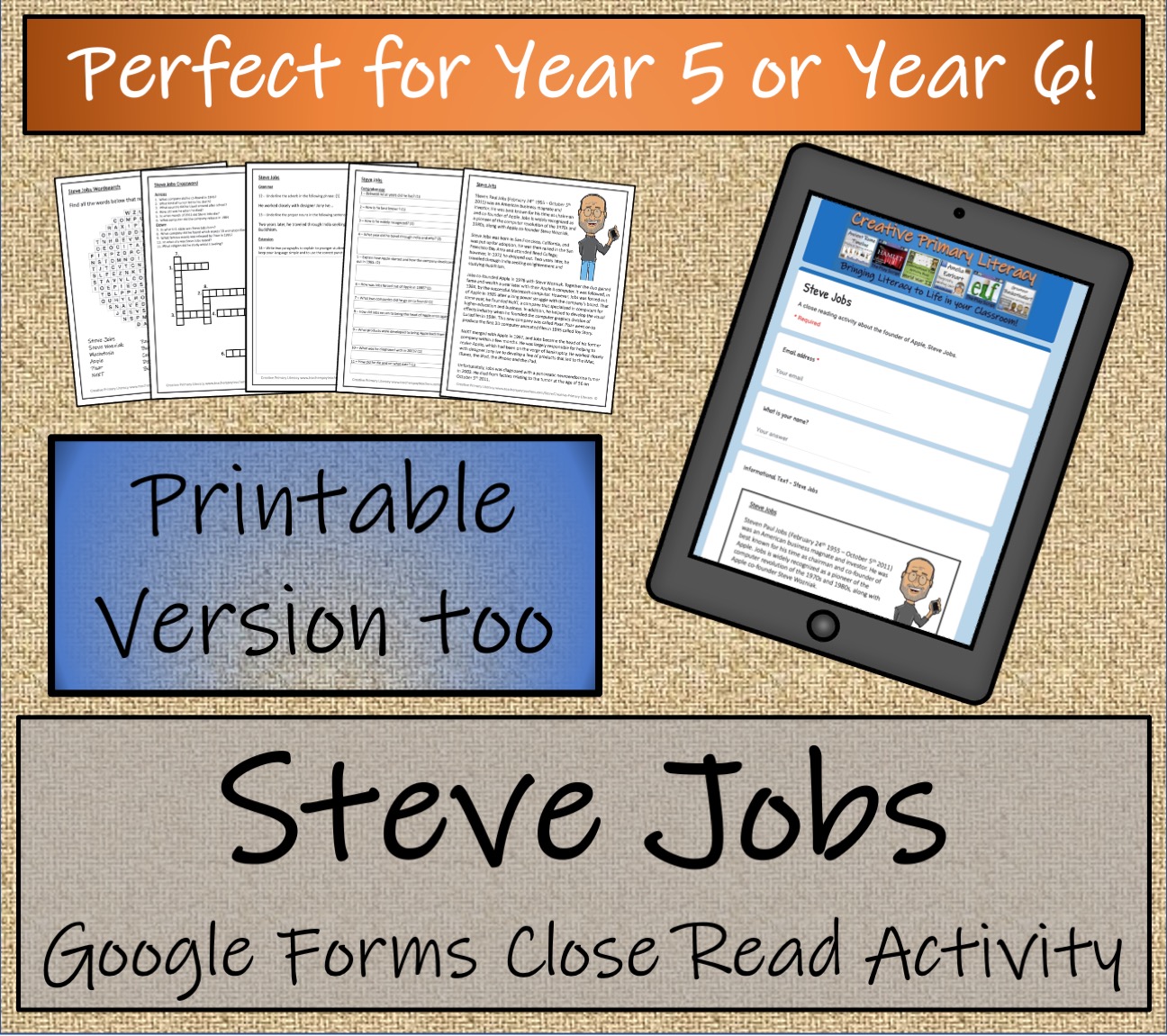 Year 5 Or Year 6 Steve Jobs Reading Comprehension Activity Digital 