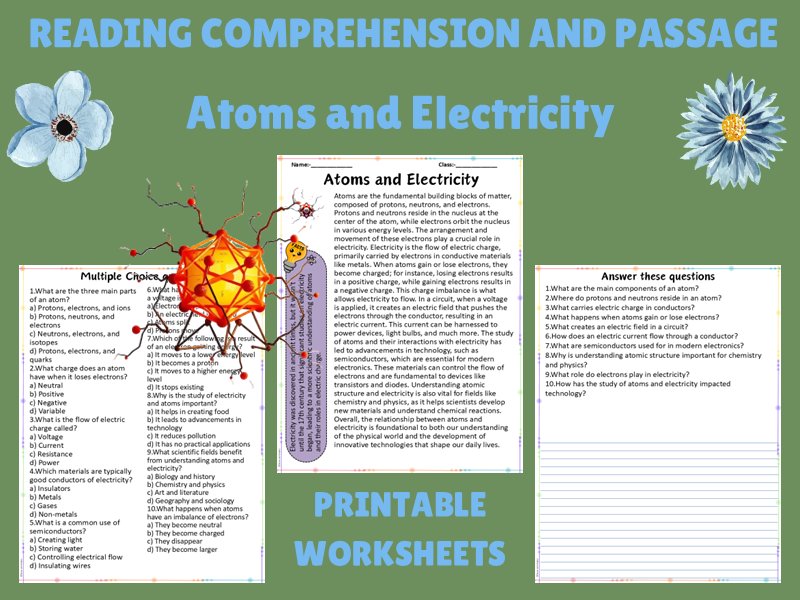 Exploring Atoms and Electricity: Engaging Passage and Thought-Provoking ...