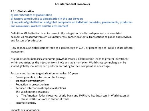 A LEVEL ECONOMICS NOTES (AIM for A/A*) – Theme 4 Edexcel | Teaching ...