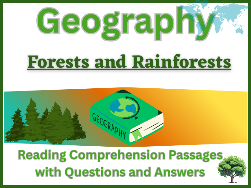 Forests & Rainforests Reading Comprehension Worksheets | Grade 4-7 ...