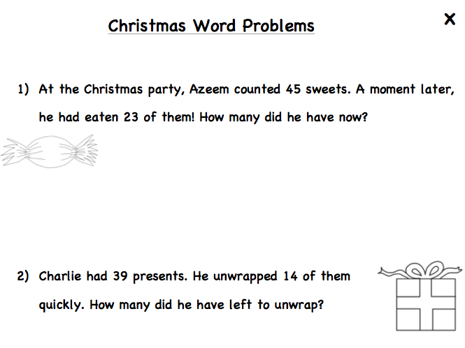 KS1 Differentiated Christmas Word problems | Teaching Resources