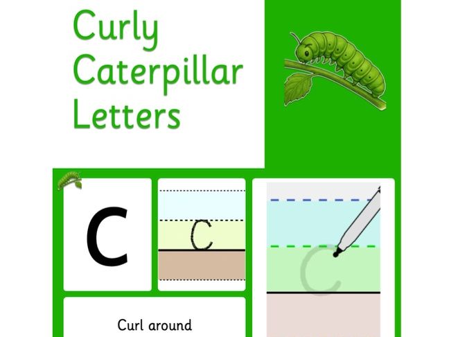 Animated Handwriting Formation PowerPoint - Curly Caterpillar Letters ...